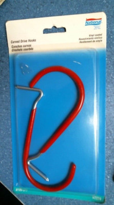 National Hardware N189-571, Curved Drive Hooks, Vinyl Coated, 2pk ...