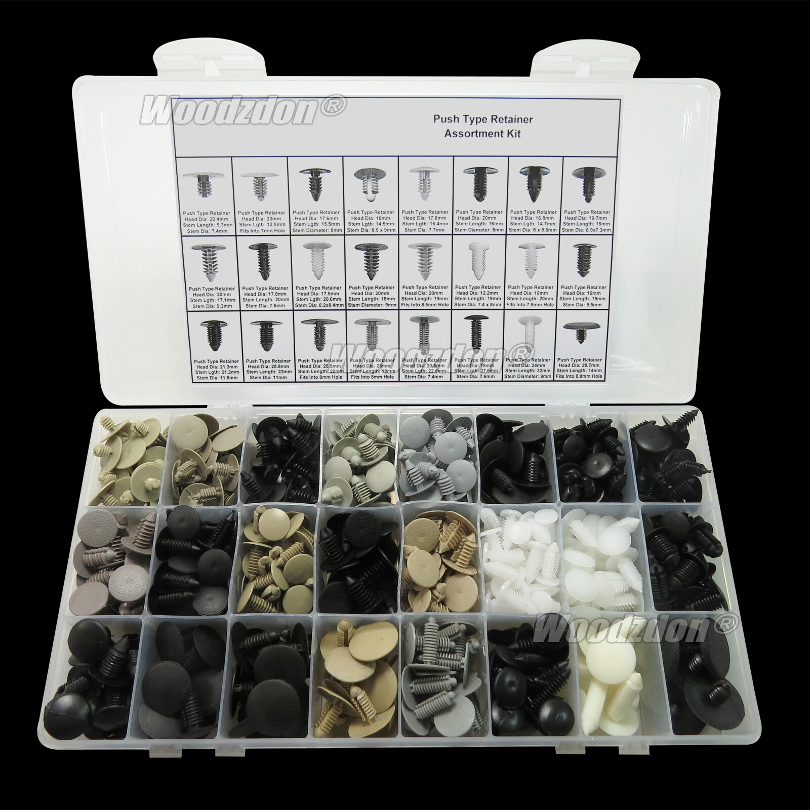 587 Automotive Clip Push Type Retainer Assortment Bumper Fender Plastic ...