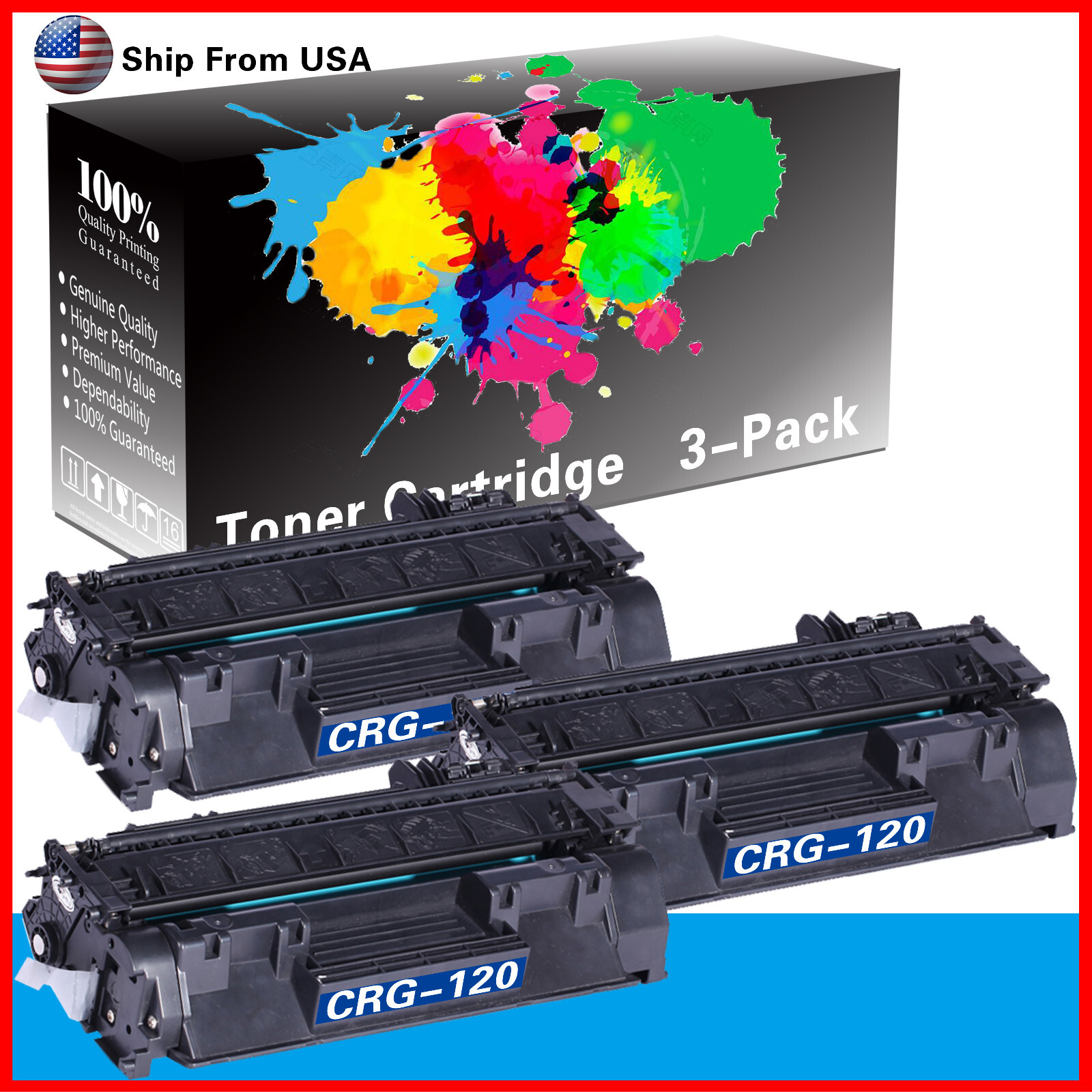 3PK CRG-120 CRG120 Toner Cartridge For ImageCLASS D1120 D1150 D1100 ...