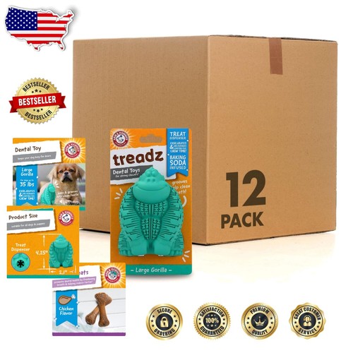 Pack of 12 Baking Soda Infused Gorilla Chew Toys for Small Dogs' Dental ...