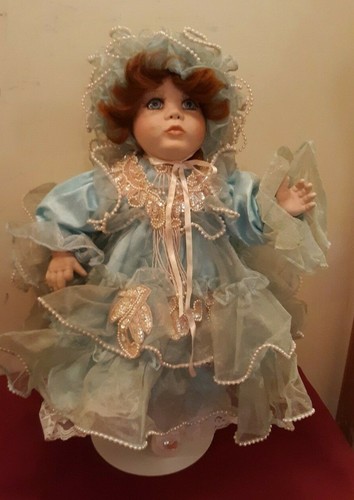 Rustie World Gallery Powder Puff Girl Porcelain Doll 24" Red Hair 471/ ...