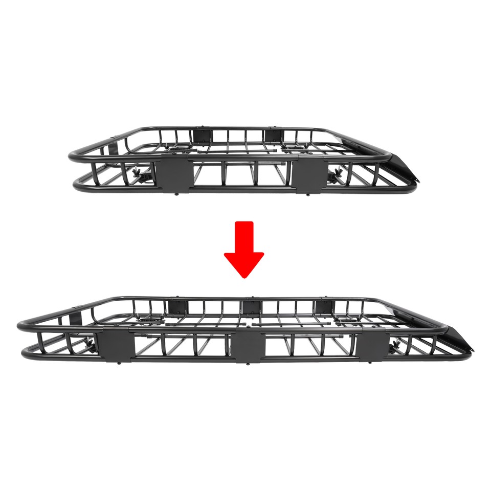 Adjustable Roof Rack Cargo Basket Top Luggage Carrier Basket W ...