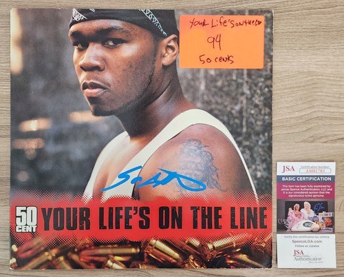 50 Cent Signed Your Life's On The Line Vinyl Record Curtis Jackson ...