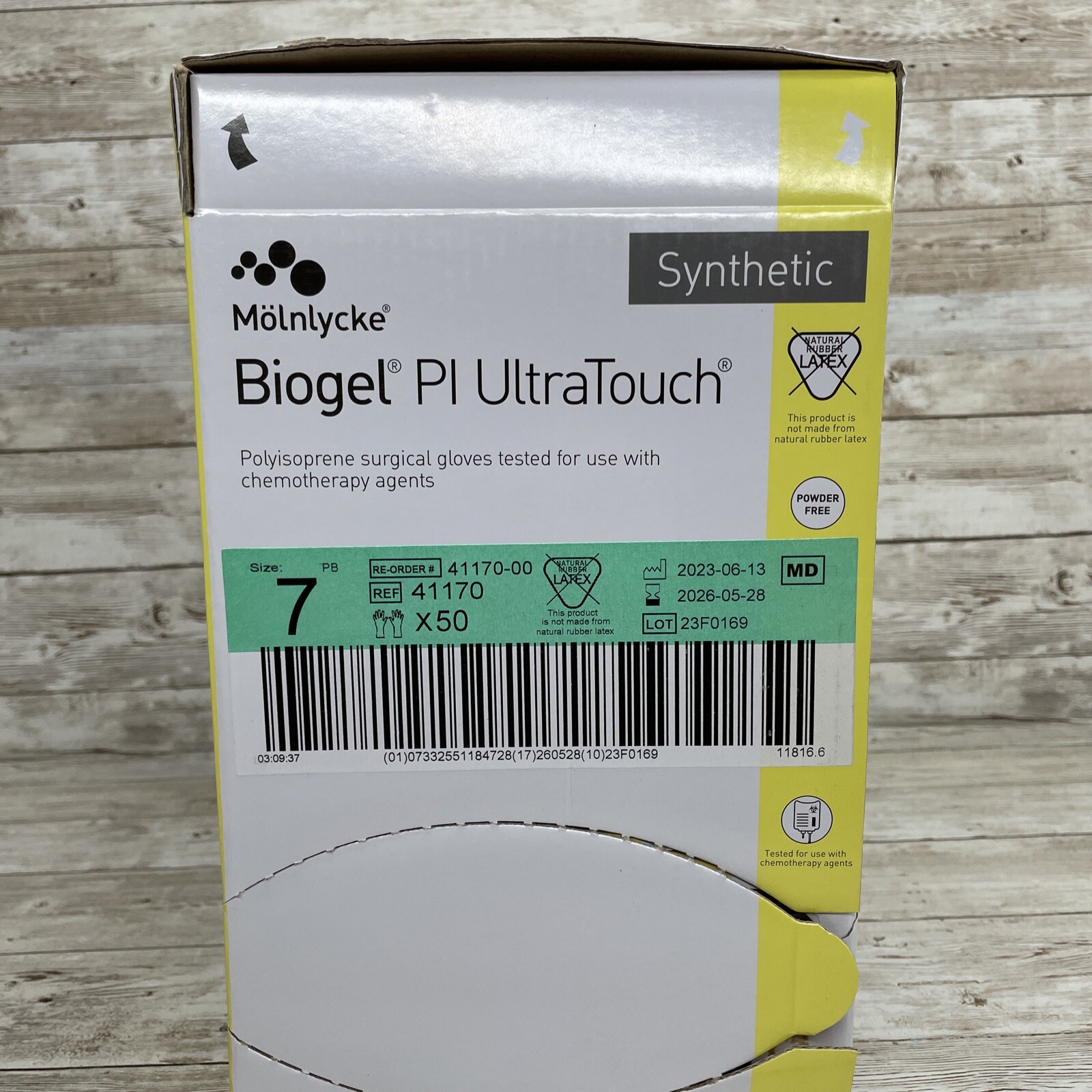 1 Box Molnlycke Biogel PI UltraTouch Surgical Gloves Sterile, Size: 7 ...