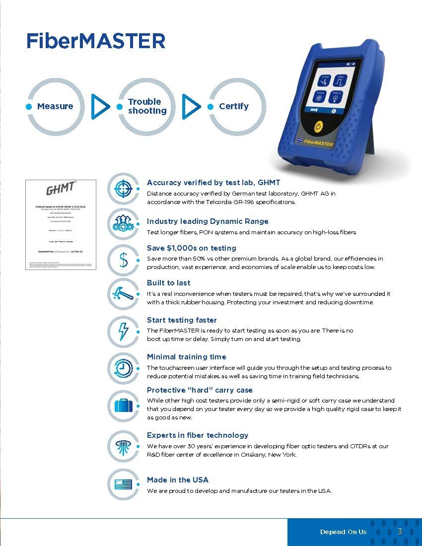 Trend Networks FIBERMASTER Mini-OTDR Quad OTDR Video Inspection Probe ...