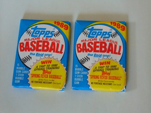 1989 Topps Baseball Cards 2 Packs,1989 Topps Baseball Unopened Wax ...