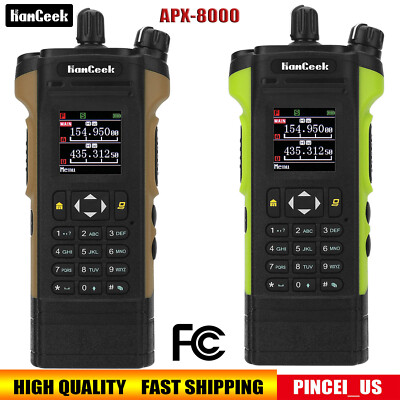 HAMGEEK APX-8000 12W Dual Band Radio Transceiver Walkie Talkie Dual PTT ...