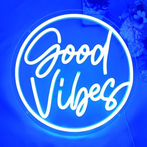 Blue Good Vibes Led Neon Light Sign BedroomLiving Room Office Blue good ...