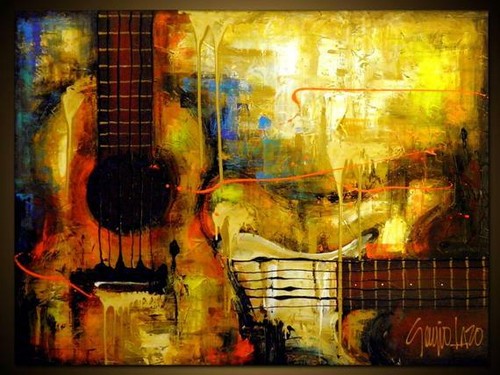 Made to Order - Contemporary Guitar painting POP ART by SLAZO | eBay