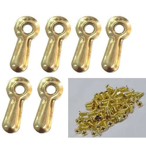 100 Sets Gold Metal Frame Picture Turn Button with Screws Picture Frame ...