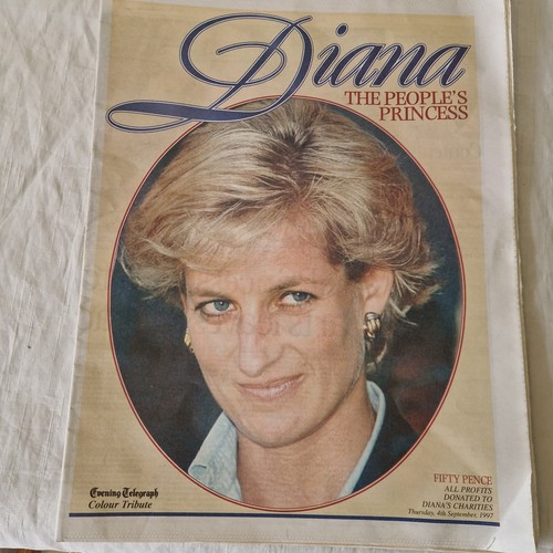 Newspaper Souvenir Diana The People's Princess Evening Telegraph | eBay