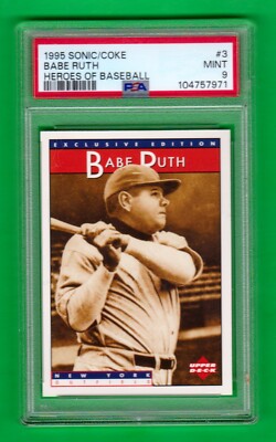1995 Upper Deck Sonic Babe RUTH Coke #3 PSA9 Baseball Heroes Upper Deck ...