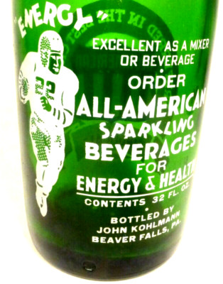 vintage ACL pop SODA bottle KOHLMANN'S of BEAVER FALLS, PA - JOE NAMETH ...