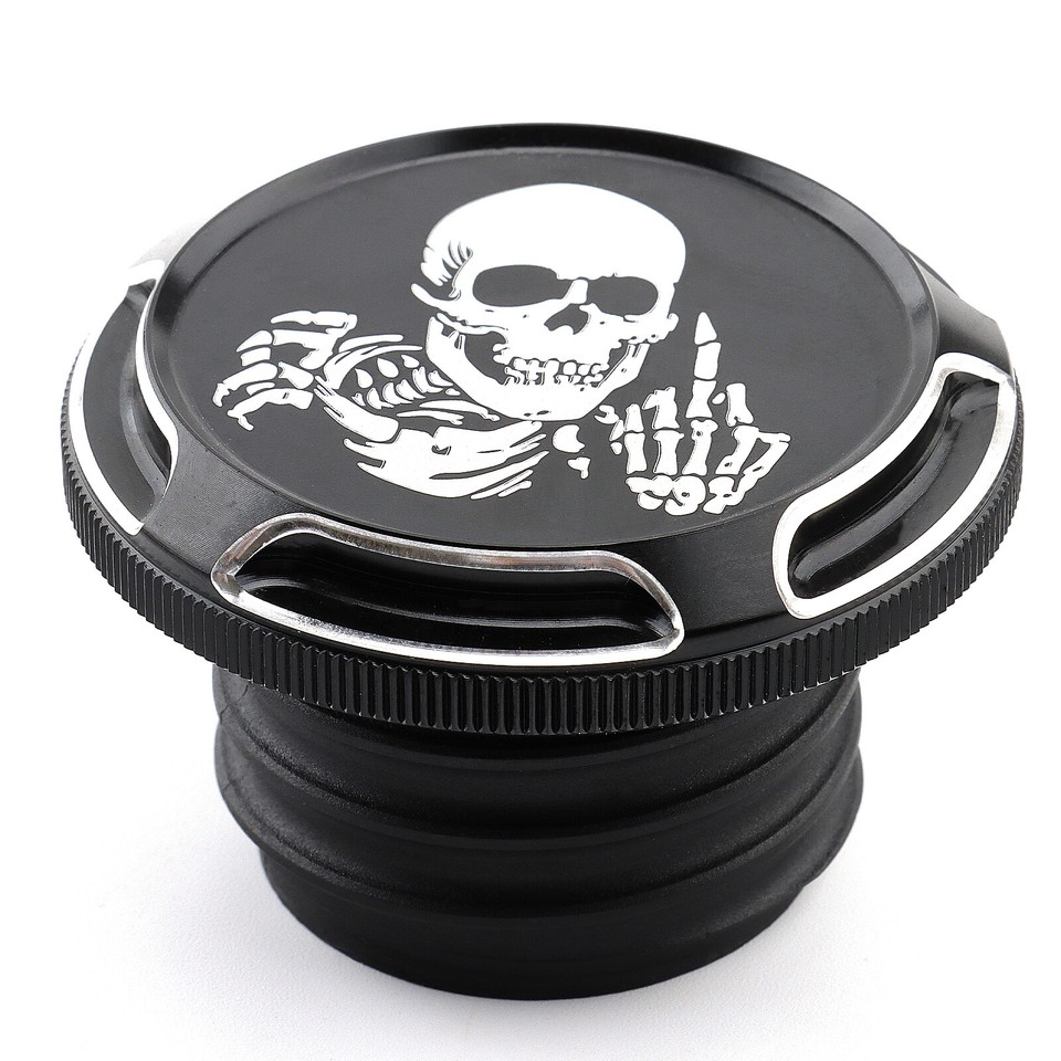 Skull Fuel Gas Cap Oil Tank Cover For Harley Dyna Softail Sportster XL ...