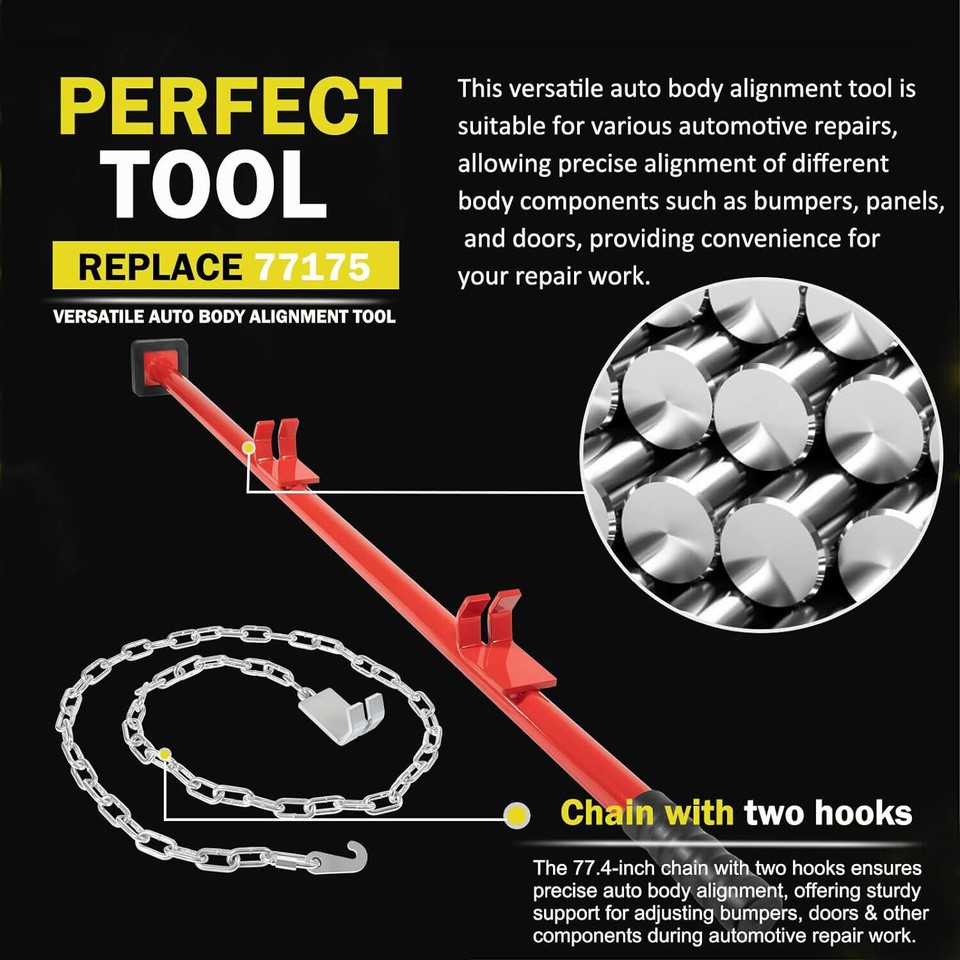 77175 PULLING STICK TOOL FOR CAR REPAIR 52" AUTO BODY PULLER ALIGNMENT ...