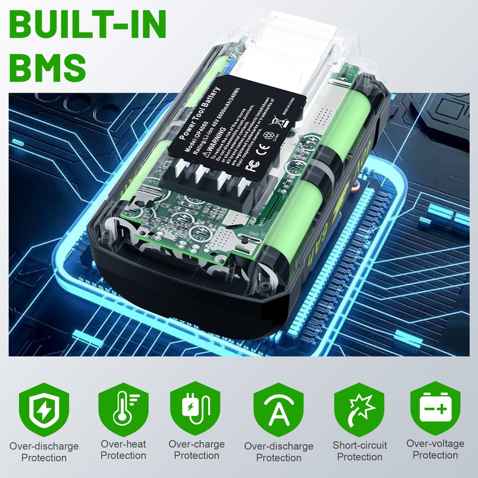 40V Li-ion Battery For Ryobi 40Volt 6000mah OP4050 OP40602 OP40261 ...