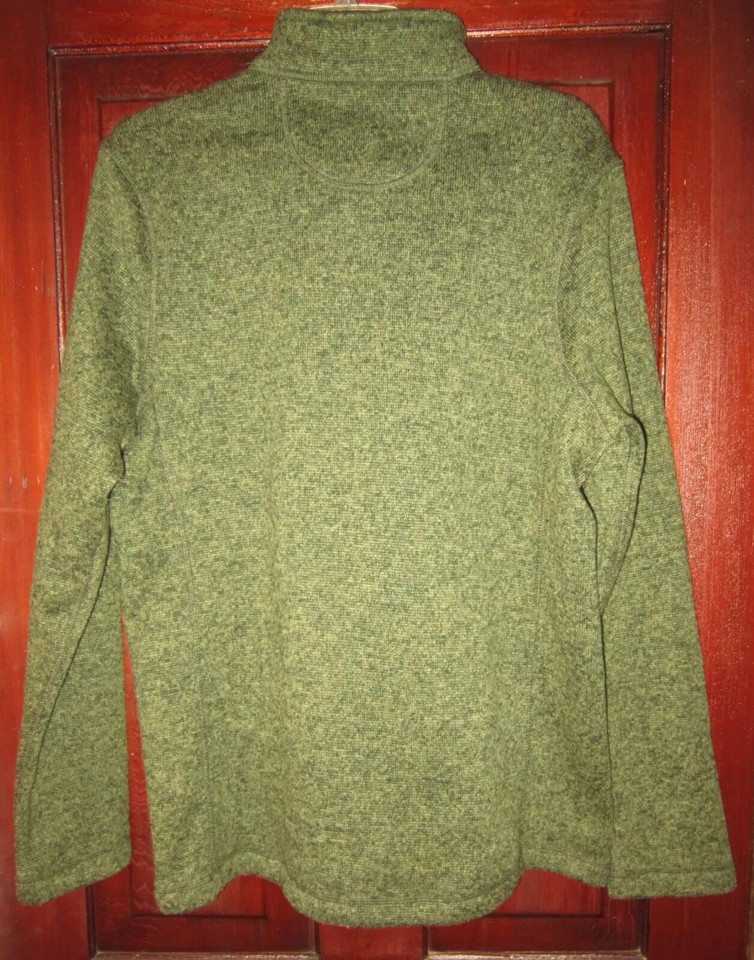 Woolrich M Top Shirt Sweatshirt Marled Knit Green Half Zip Mock Pocket ...