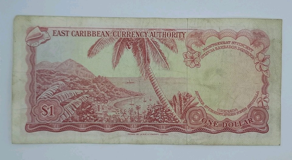 1965 Eastern Caribbean Currency - $1 (One) Dollar XCD Banknote No. B19 ...