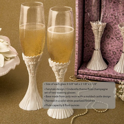 Toasting Flutes bride groom Wedding Toast Glassware fairytale design ...