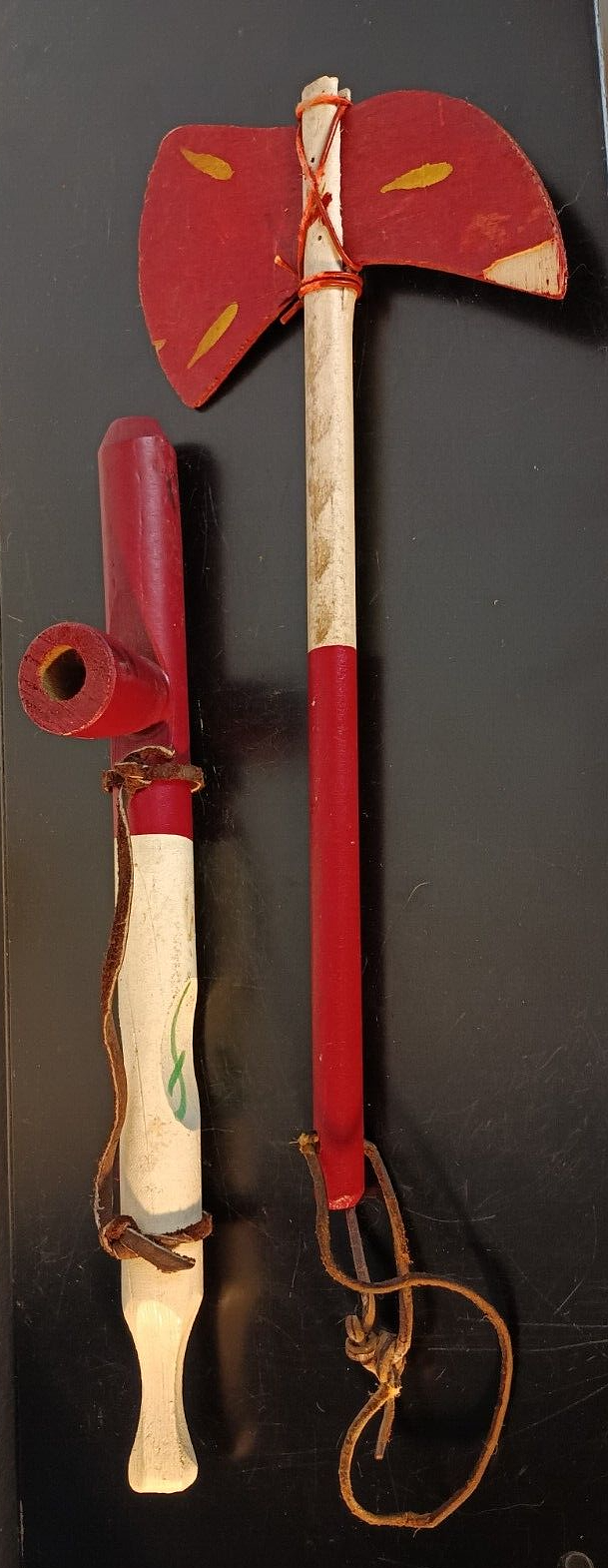 Vtg. PEACE PIPE & HATCHET, Cherokee Reservation Native American Indian ...