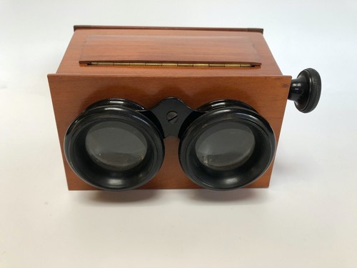 ANCIEN STEREOSCOPE VISIONNEUSE FIN 19 EME DEBUT 20 EME EN BOIS VERNI ...