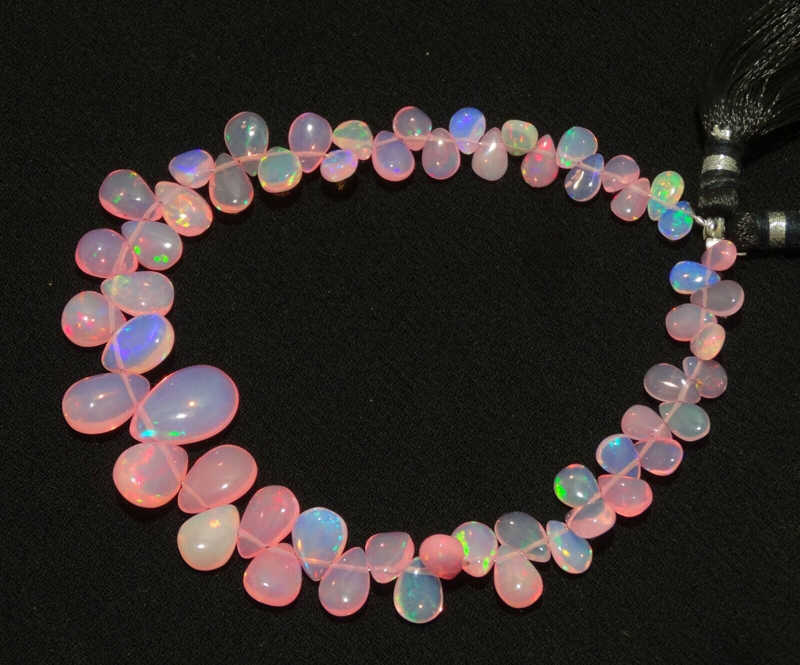 Ethiopian Pink Fire Opal 7x5 to 13x9 mm Size Smooth Pear Beads 8 ...