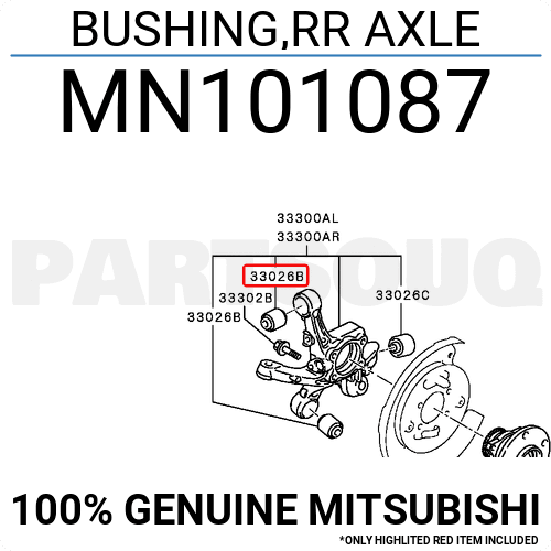 MN101087 Genuine Mitsubishi BUSHING,RR AXLE | eBay