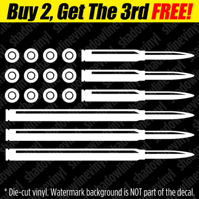 BULLET AMERICAN FLAG Decal Sticker USA Pro Gun Rights Infidel NRA ...