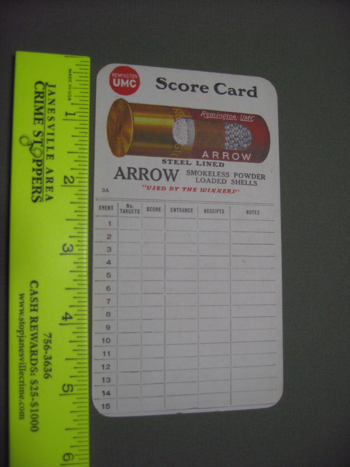Original Remington UMC Steel Lined Shells Trap Score card | eBay