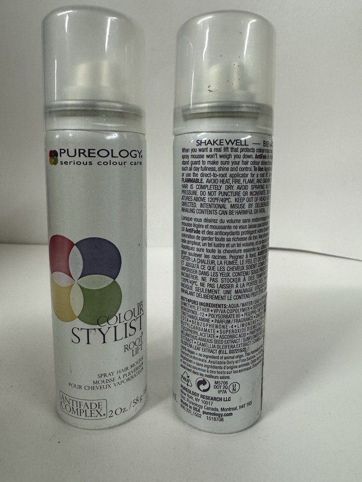 2 Pack - pureology colour stylist root lift spray hair mousse 2 oz | eBay