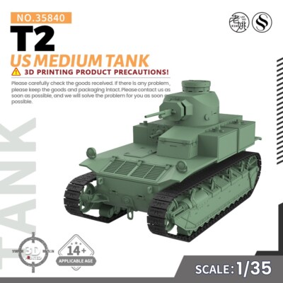 MRY-SFW SS35840 1/35 Military Model Kit US T2 Medium Tank | eBay