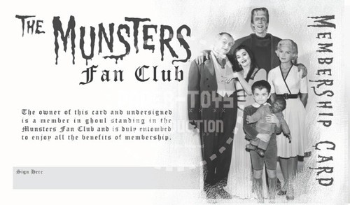 THE MUNSTERS FAN CLUB MEMBERSHIP CARD | eBay