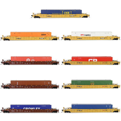 One Lot HO Scale 53' Well Car Concave Bottom Flat Car 1:87 53ft ...