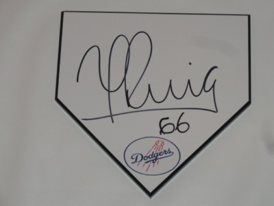YASIEL PUIG SIGNED HOME PLATE LOS ANGELES DODGERS AUTOGRAPHED FULL ...