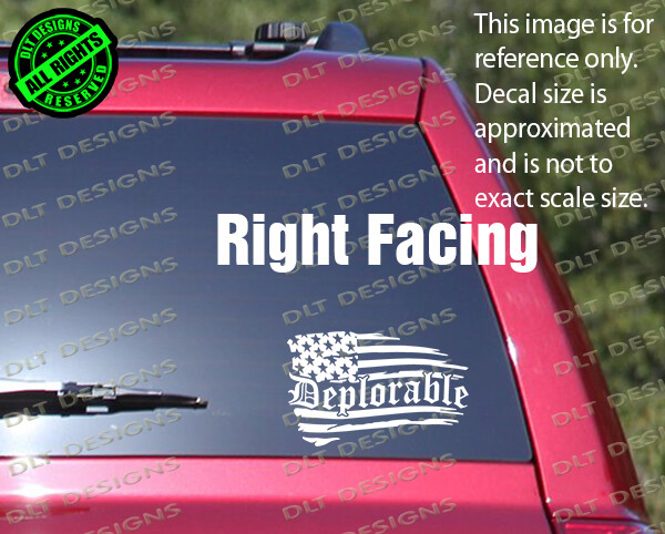 Deplorable Distressed LEFT & RIGHT SET Flag Window Decal Bumper Sticker ...