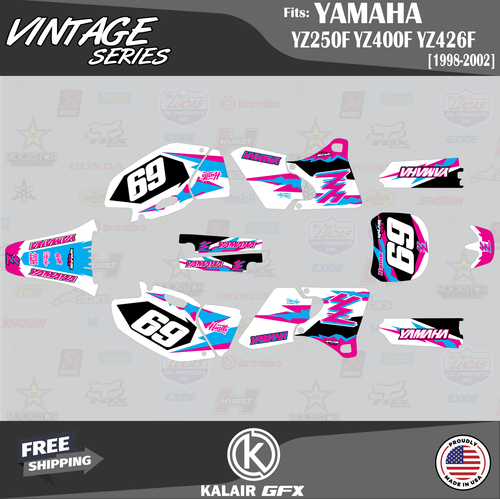 Graphics Kit for YAMAHA YZ250F YZ400F YZ426F (1998-2002) Vintage ...