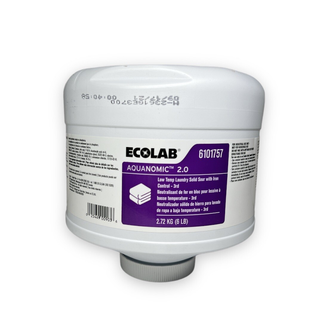 Ecolab Aquanomic 2.0 Low Temp Laundry Solid Sour Iron Control 6lb ...