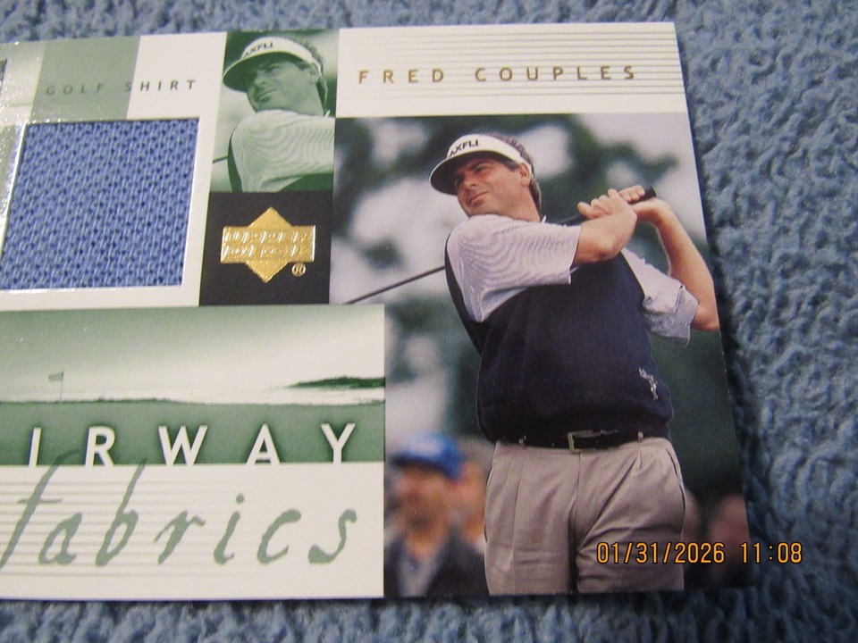 2002 Upper Deck Golf Fairway Fabrics Golf Shirt Card Fred Couples | eBay