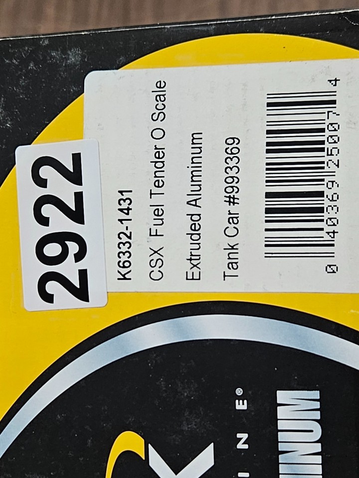 K-Line K-6332-1431, CSX Fuel Tender, (# 993369), O Scale, NEW | eBay