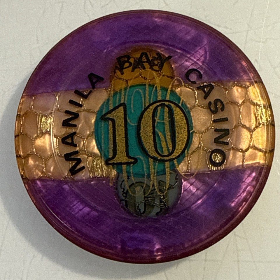 MANILA BAY CASINO $10 OVERSIZED JETON CASINO CHIP PHILIPPINES | eBay