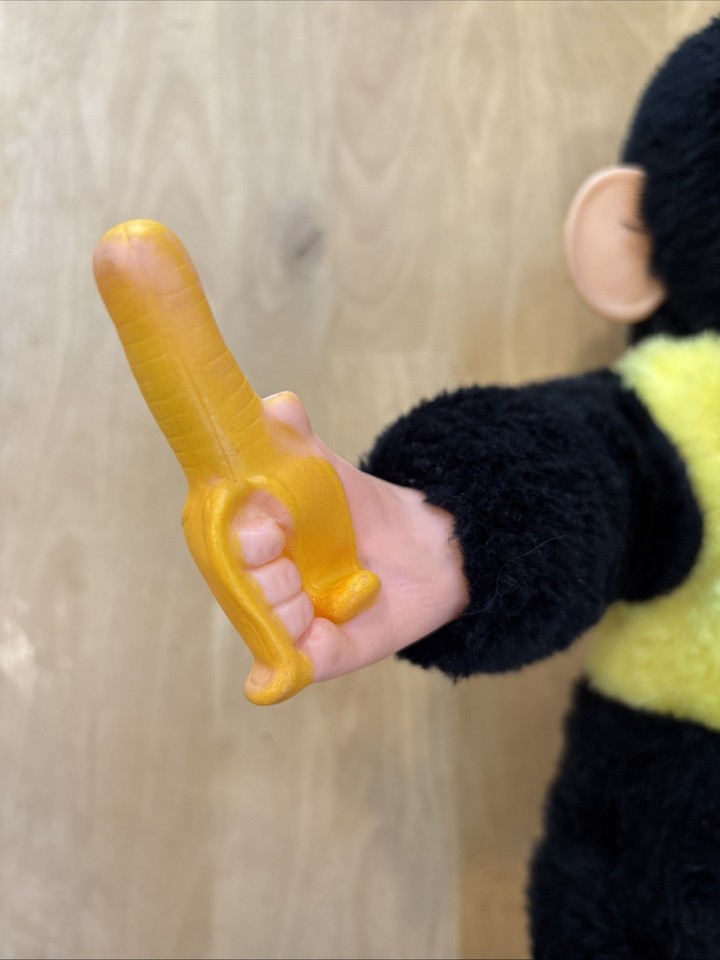 Vintage Zippy Monkey Mr Bim Zip Plush Banana Toy Rubber Face Doll 15 ...