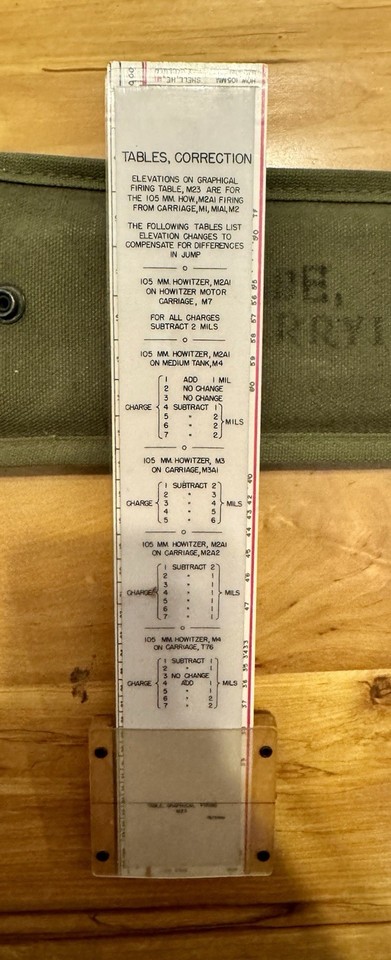 US Army M67 Graphical Firing Table Set w/ M23 Slide Rules & Canvas Case ...