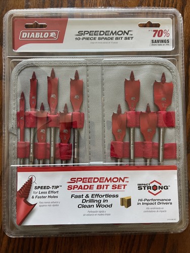 DIABLO SPEEDemon High Speed Steel Spade Bit Set & Pouch 10 Piece Impact ...