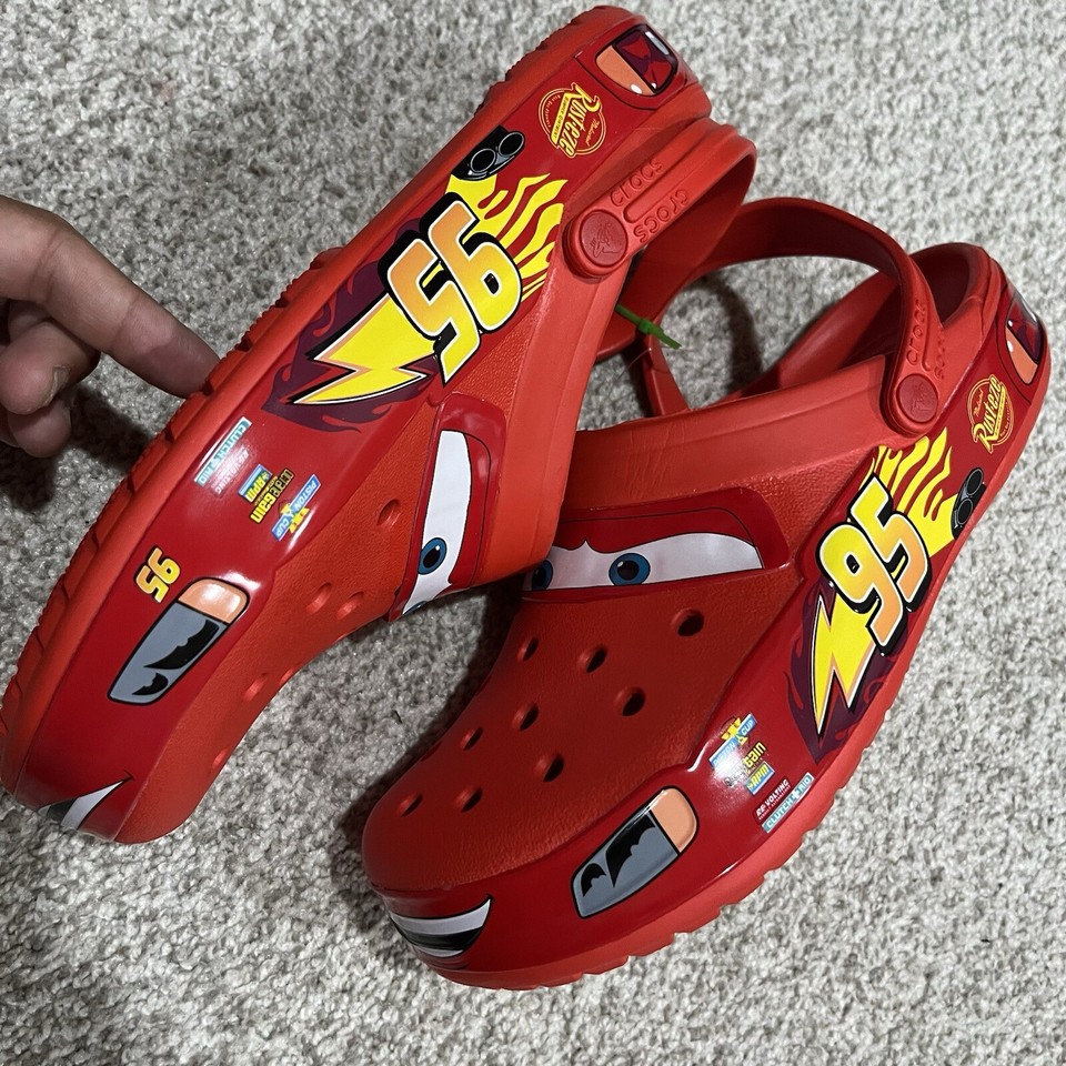CROCS Lightning McQueen Shoes M8/W10 Classic Clogs Pixar Cars Movie Red ...