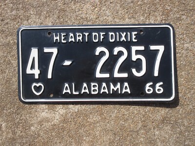 1966 Alabama License Plate Ford Chevrolet 47 2257 Madison County ...