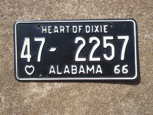 1966 Alabama License Plate Ford Chevrolet 47 2257 Madison County ...