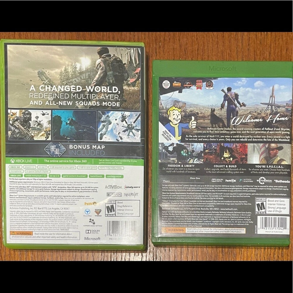 Call Of Duty Ghosts Xbox One Back Cover