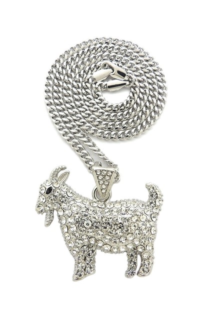 GOAT PENDANT & 24" 3mm CUBAN CHAIN. | eBay