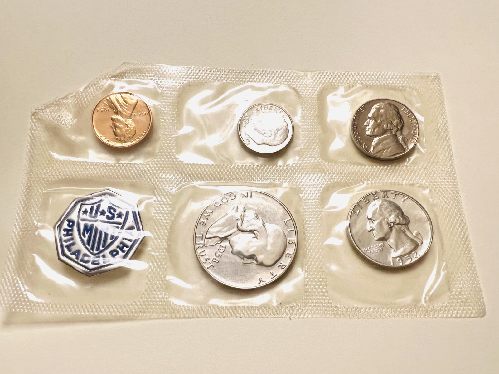 1958 US Proof 5 Coin Set In Sealed Cello Sleeve: Philadelphia Mint | eBay