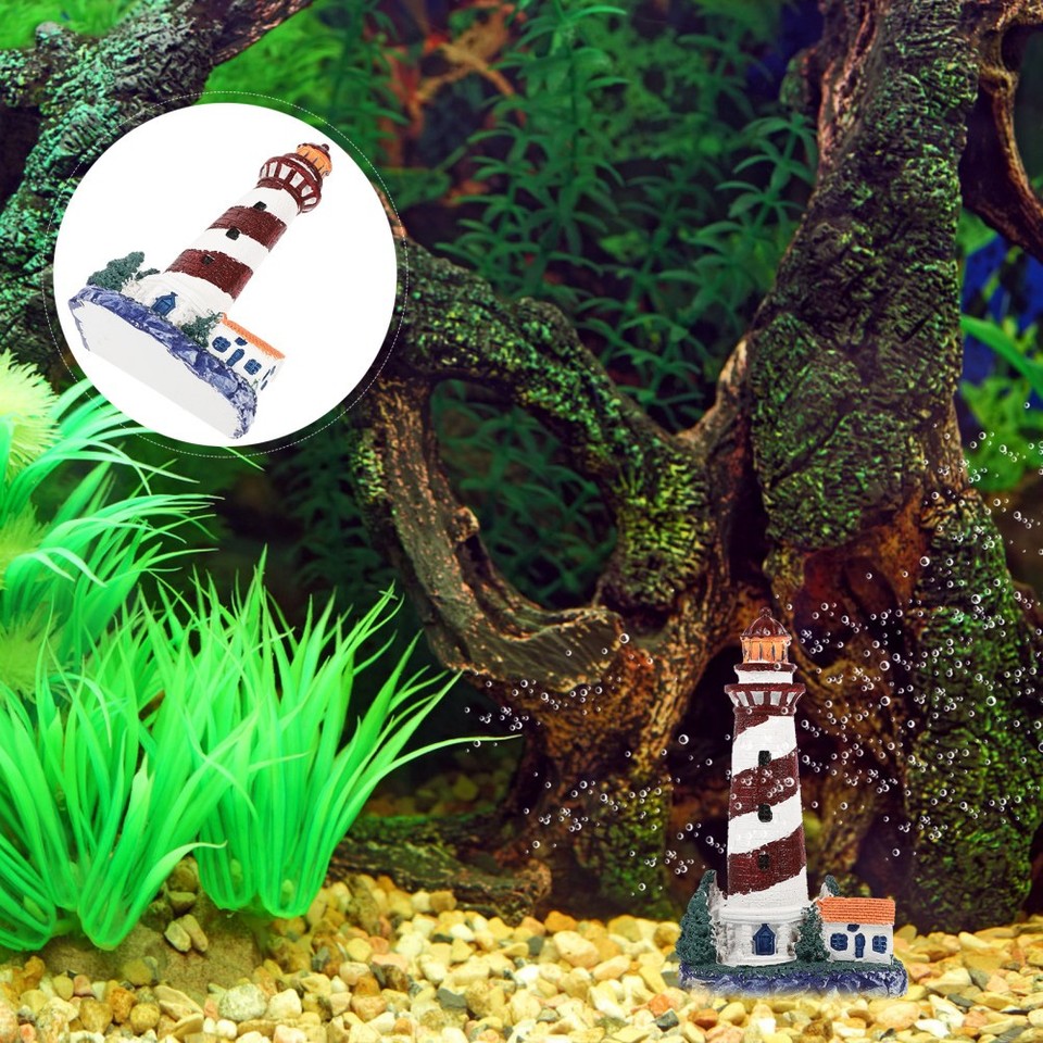 Lighthouse Aquarium Decor Fish Tank Landscape Floating Decorations ...